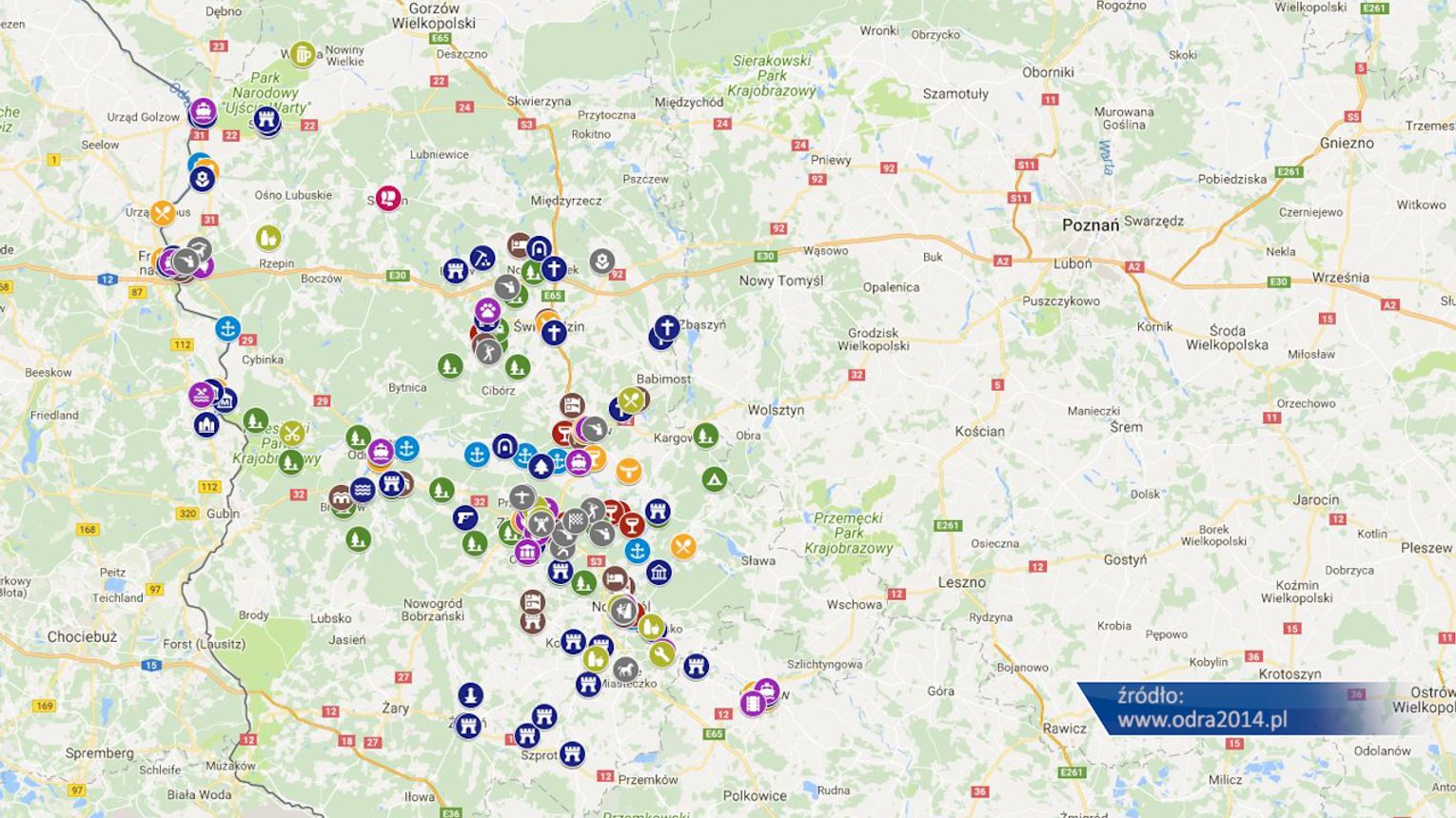 Mapa Turystyczna Doliny Środkowej Odry